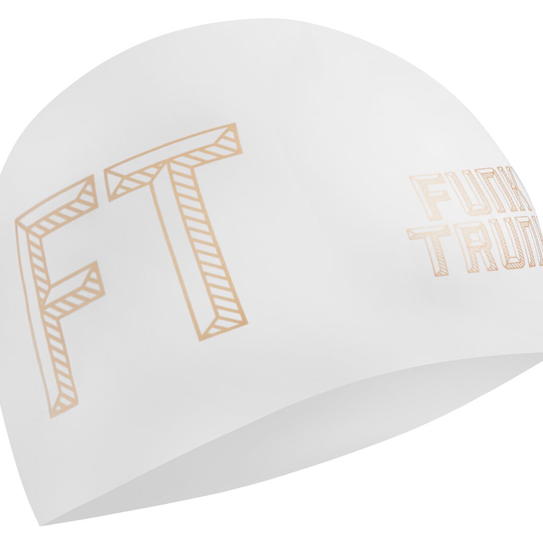 Funky Trunks Seamless Silicone Swimming Cap Stencilled White | Swim ...