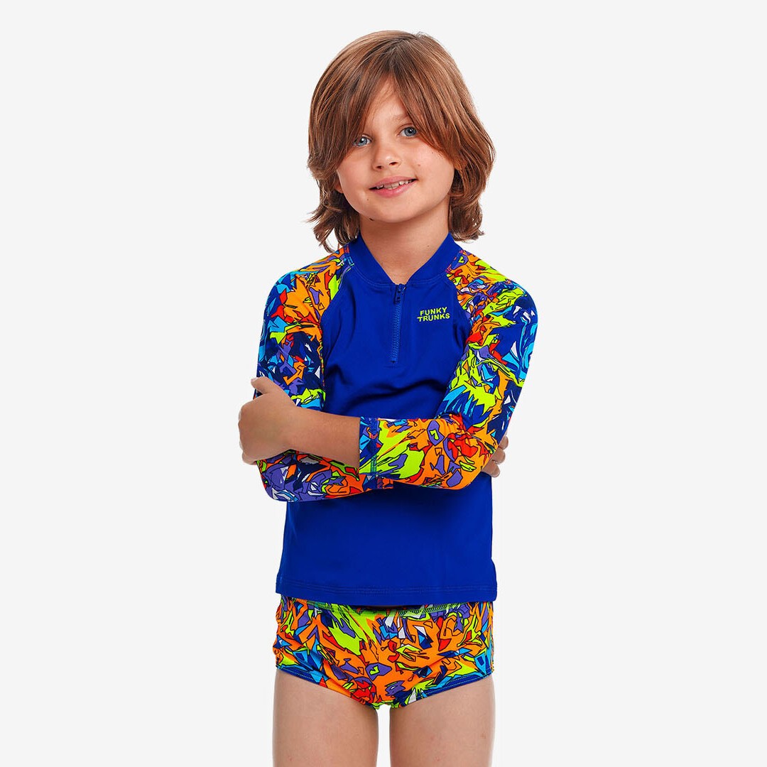 Funky Trunks Zippy Sun Protection Rash Vest Mixed Mess | Toddler Boys ...